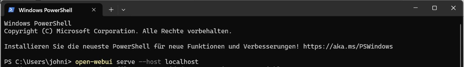 Windows PowerShell Terminal (Open WebUI Launch)